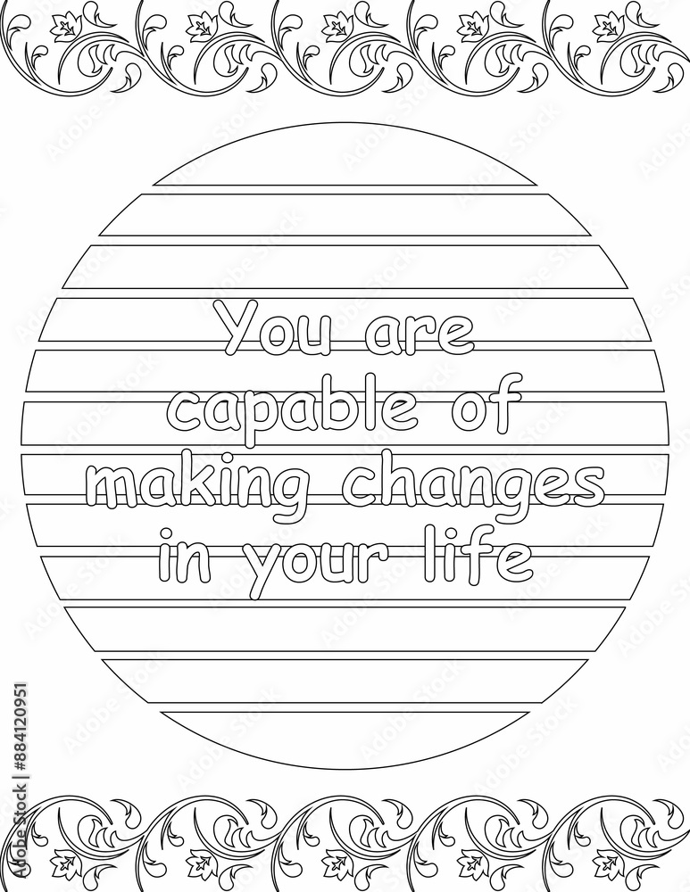 Printable motivational coloring page for kids and adults with positive ...