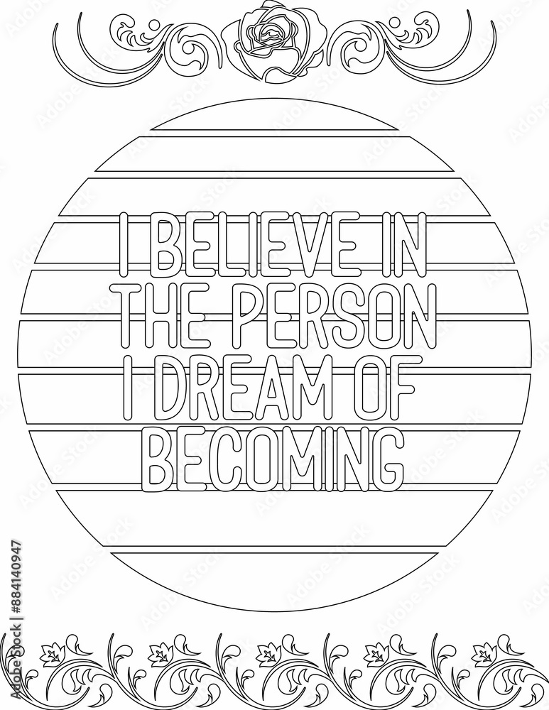 Printable motivational coloring page for kids and adults with ...