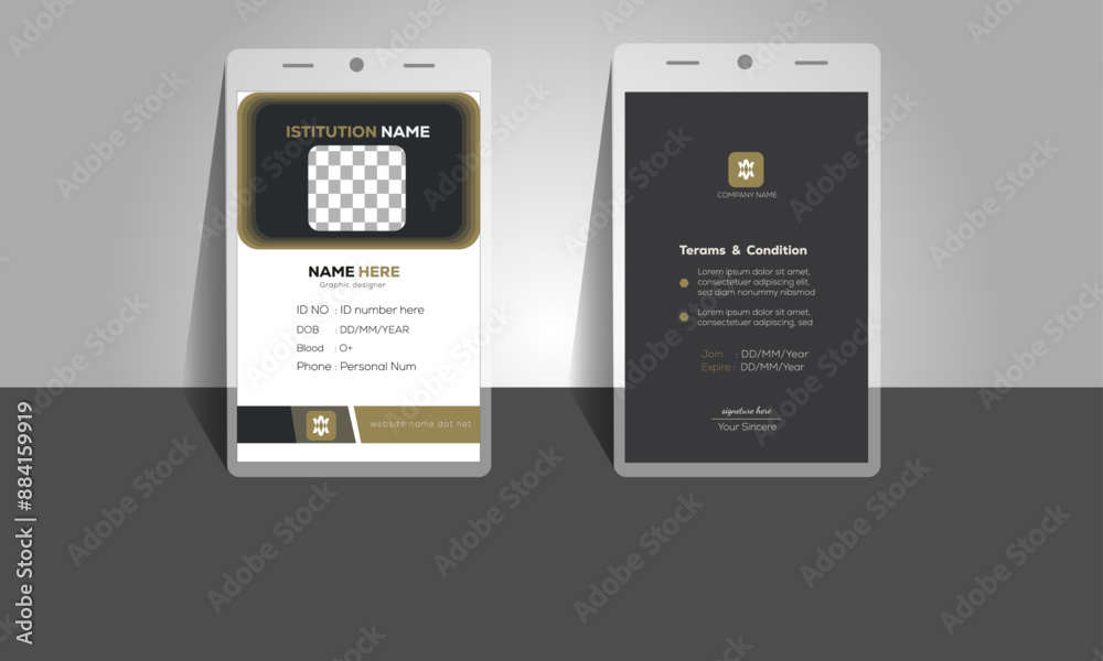 Modern Id card template with blend nice color combination. Employee id ...