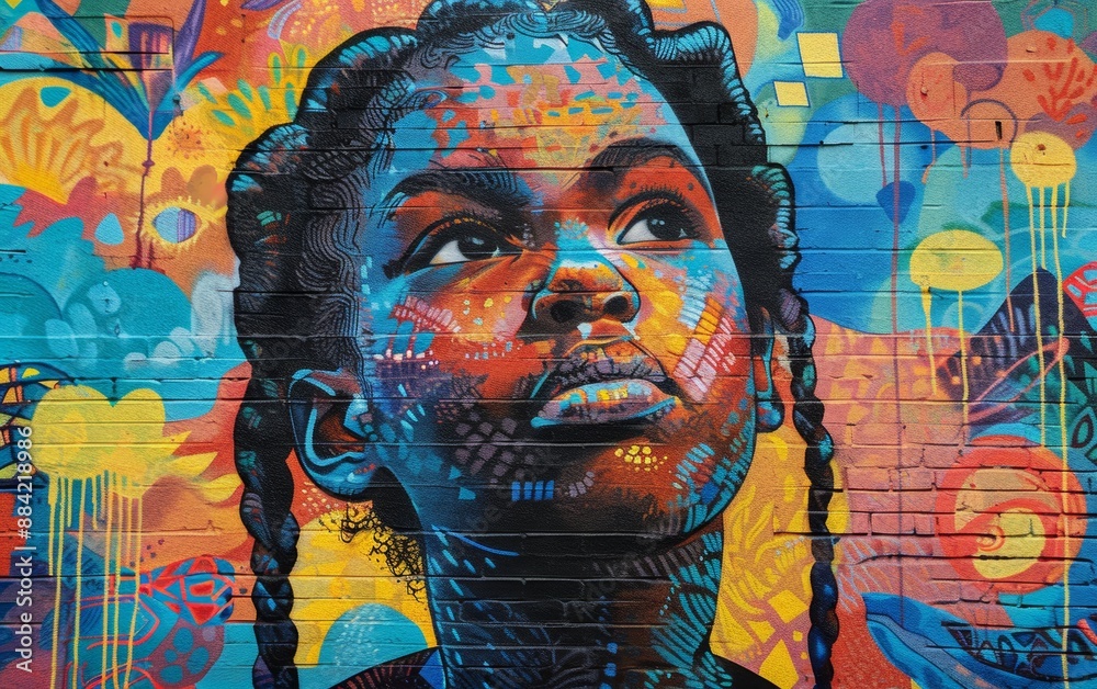 Black History Month mural in a community, Black History Month, art and ...