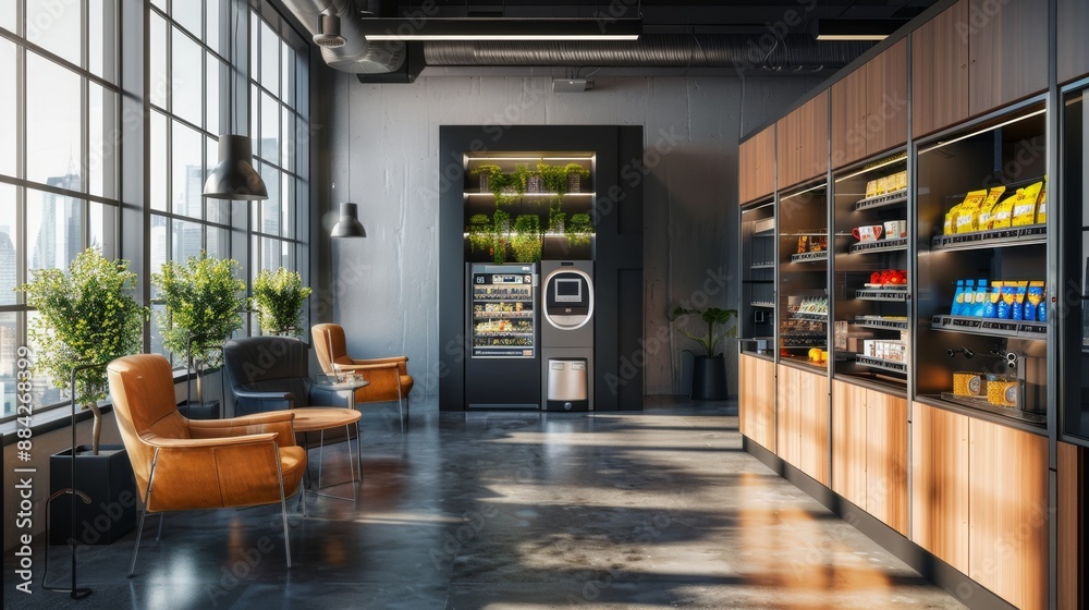 Modern Office Break Room With Vending Machines. Stock Photo | Adobe Stock
