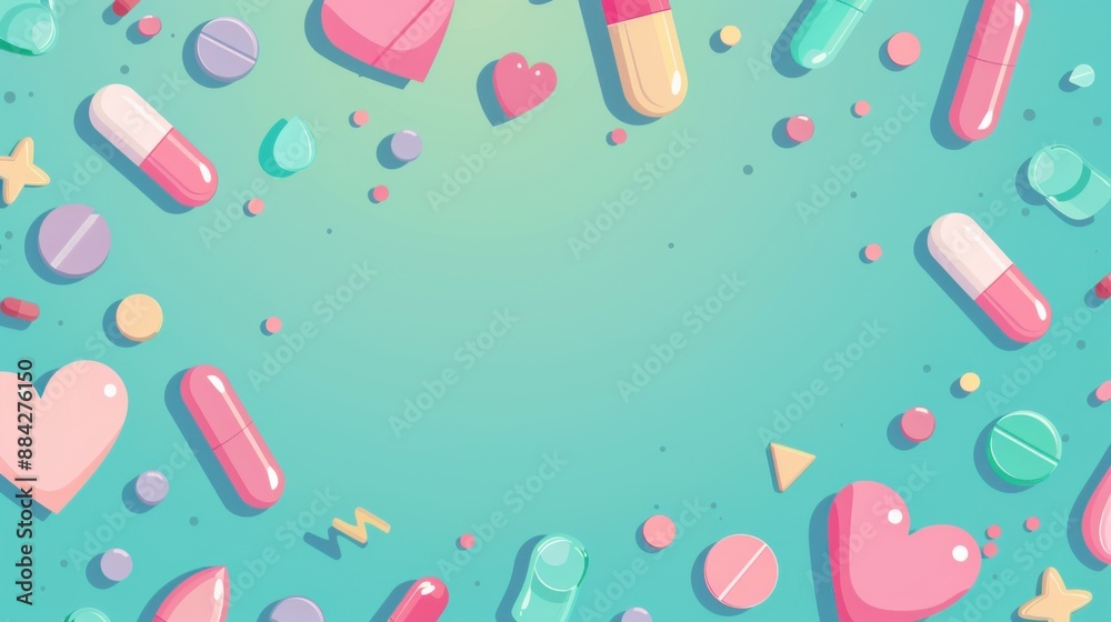World Contraception Day. Horizontal banner. Female tablets of different ...