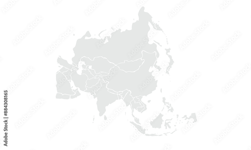 Asia map illustration,isolated on white background.for website layouts ...