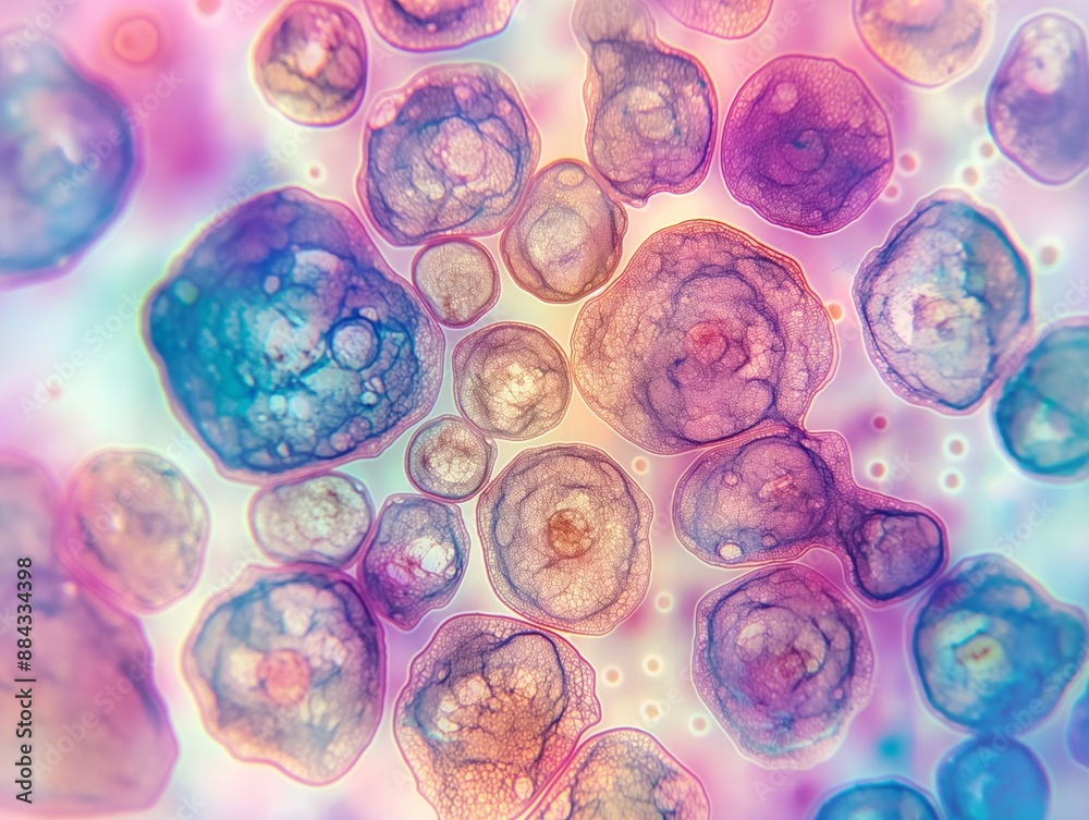 human skin cells under a microscope Stock Photo | Adobe Stock