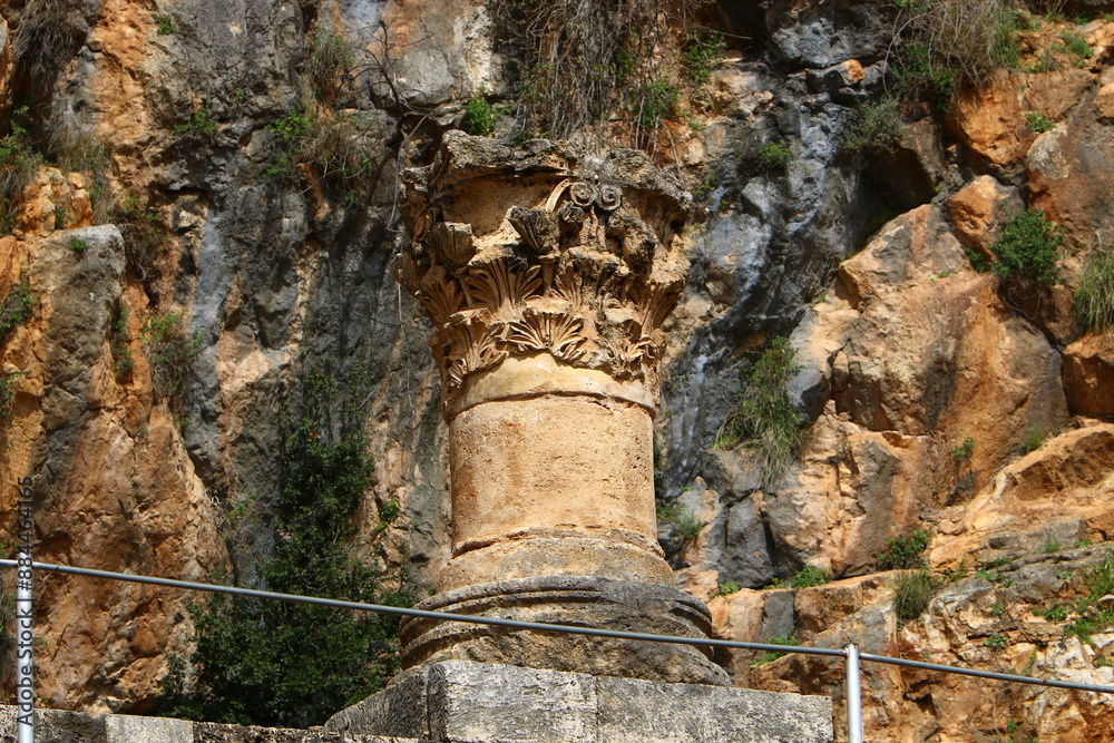 Banias Israel 05 02 2024 . Banias is an ancient temple and fortress of ...