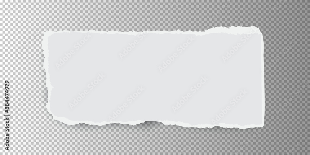 Torn paper sheet with ripped edges on a transparent background ...