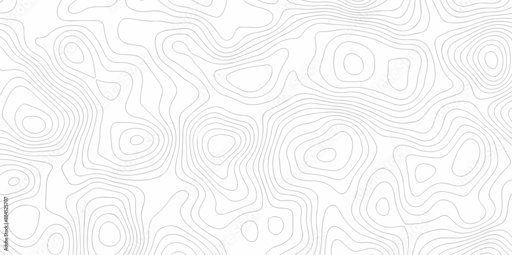 Vector white wave line geography landscape Topo contour map on white ...