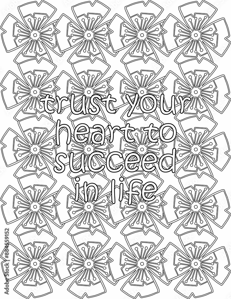 Stock-Illustration „Printable floral coloring page for kids and adults ...
