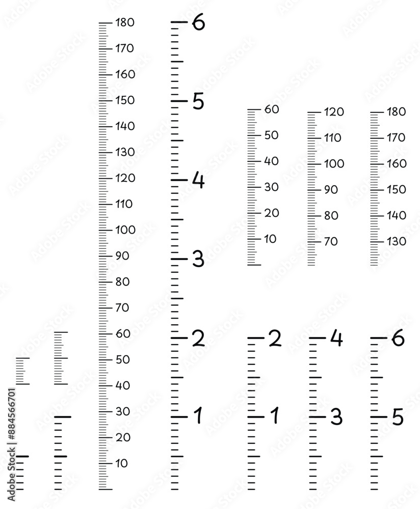 Kids Growth Height Chart Wall Ruler Template Clipart with Metric and ...