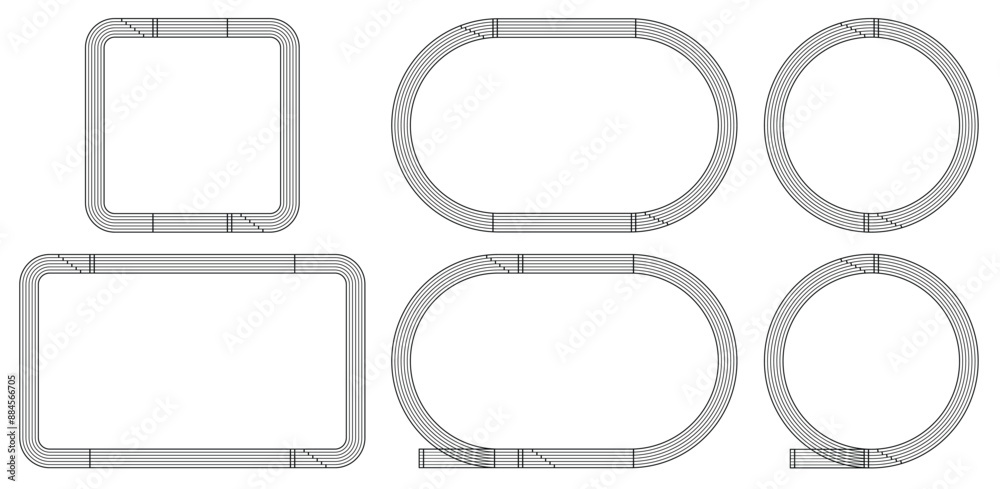 Track and Field Running Track Decorative Border Frame Template Outline ...