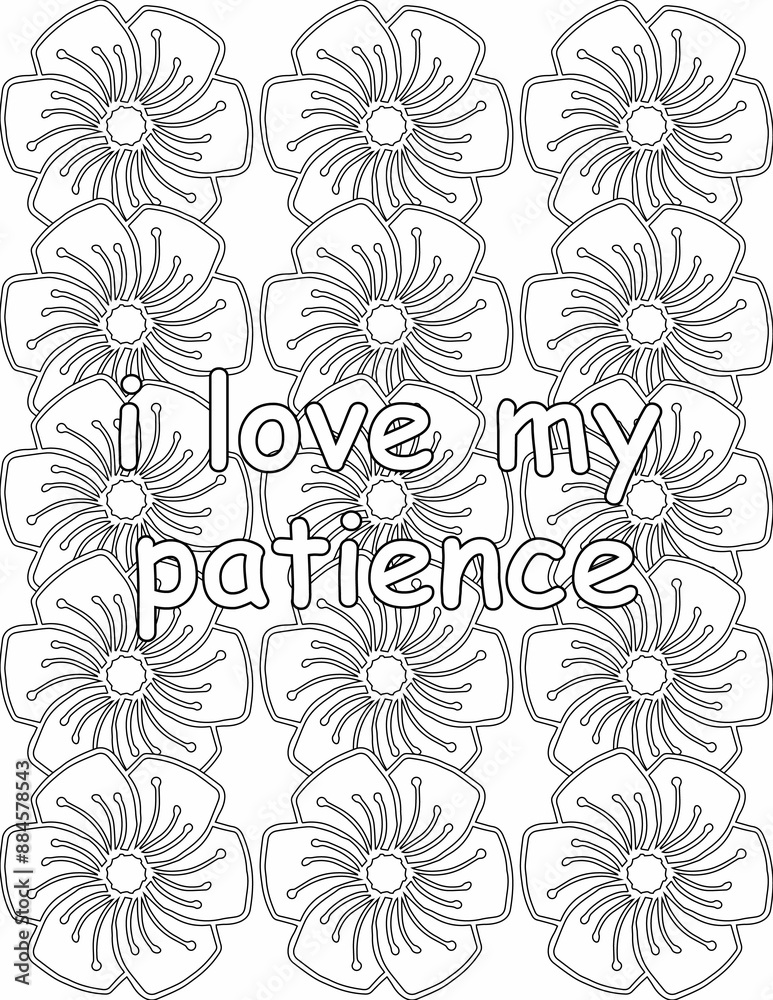 Printable floral coloring page for kids and adults with motivational ...