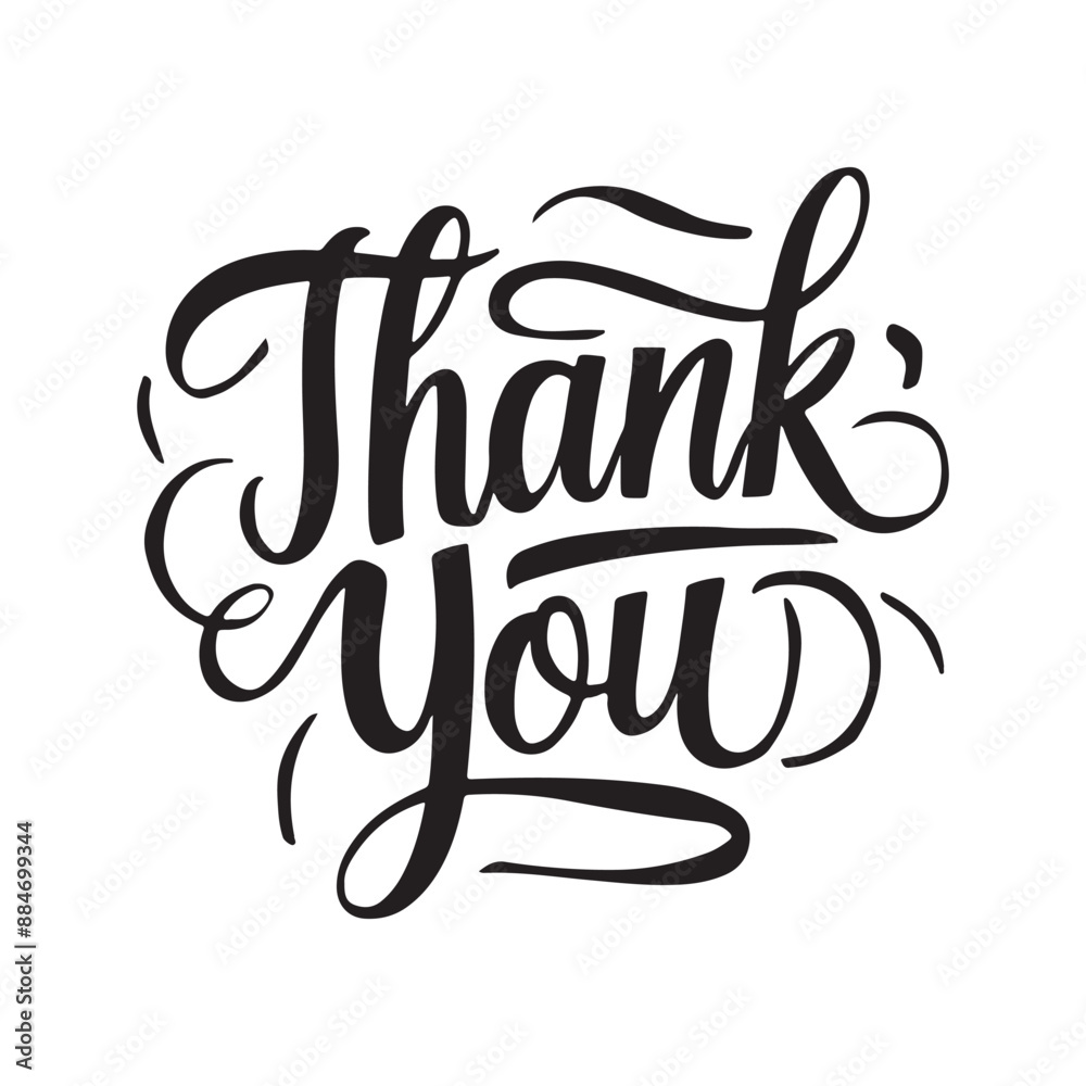 Thank you calligraphy Vector, Thank You typography design, Thank You ...