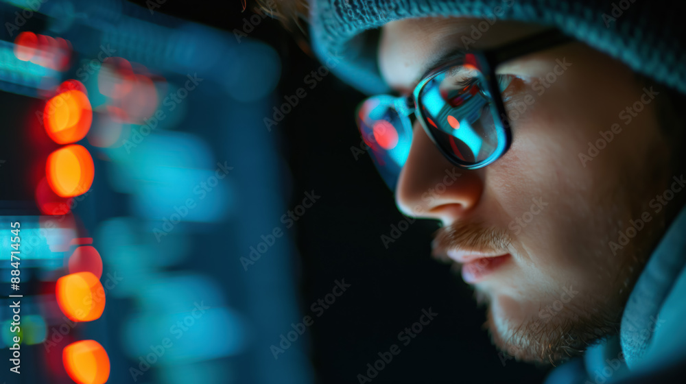 Russian hacker hacking server in dark web Stock Photo | Adobe Stock