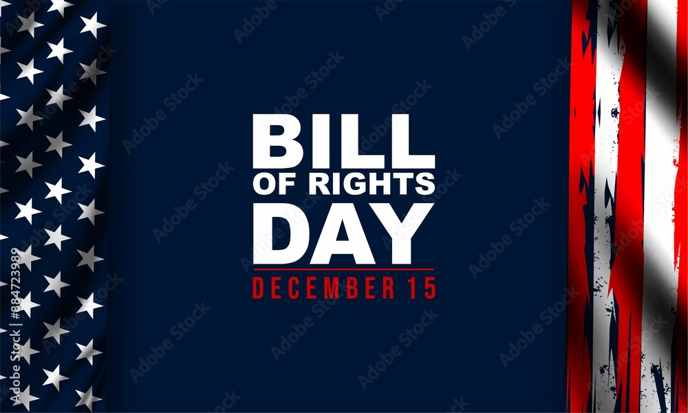 Bill of Rights Day Vector Background, a commemoration of the ...