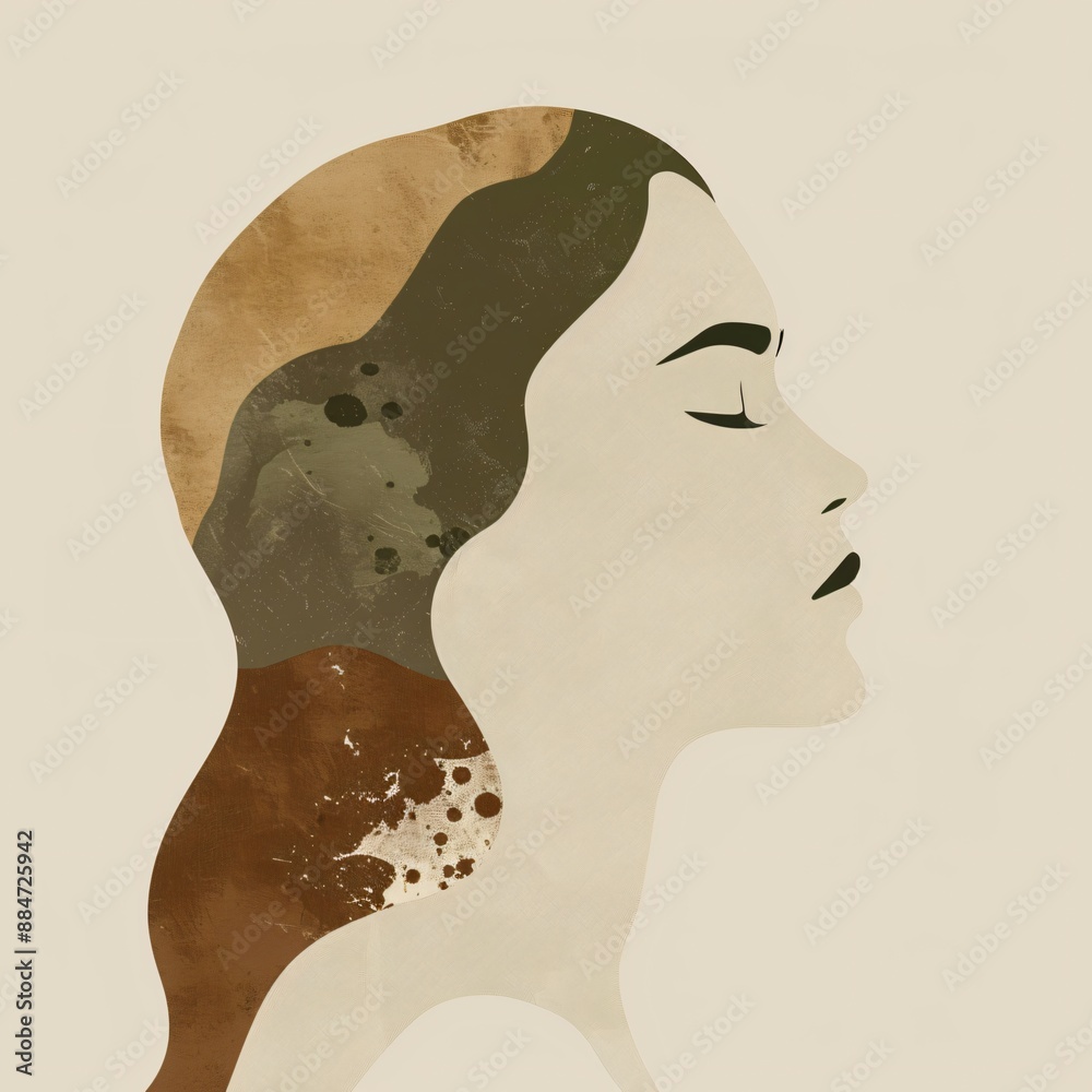 Minimal abstract style symbolize the fluidity of emotions using flowing ...
