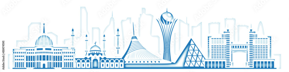 Sights of Astana - capital of Kazakhstan, cityscape, skyscrapers ...