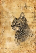 Vintage Cat Scrapbook Page Free Stock Photo - Public Domain Pictures