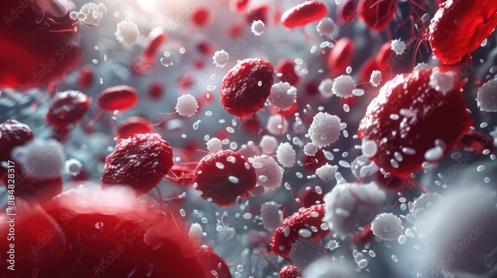Cellular Symphony: Red and White Blood Cells in 3D Formation: Witness ...