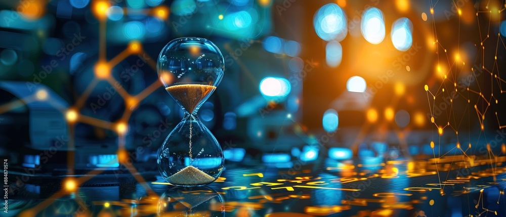 LCA life cycle assessment concept. Hourglass with LCA icon ...