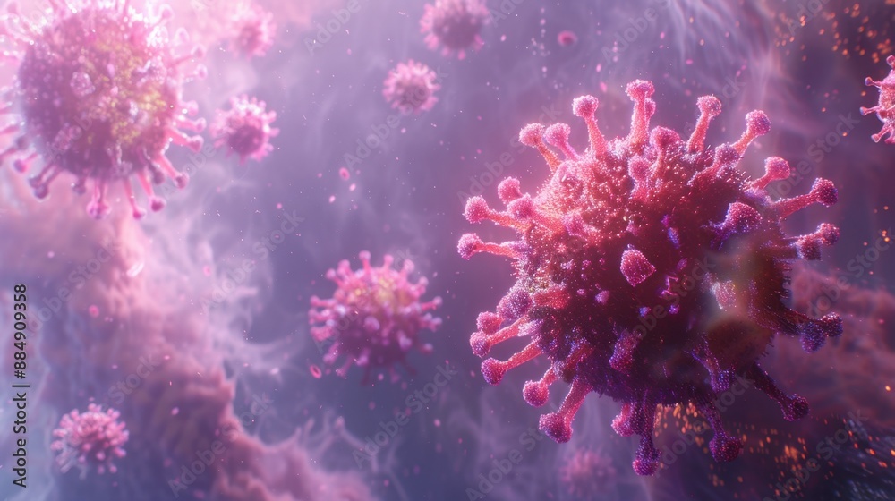 Stock-Illustration „Virology: Focuses on viruses and viral diseases ...