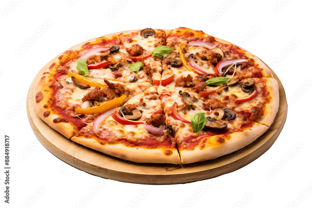 Delicious pizza PNG with transparent background featuring classic ...