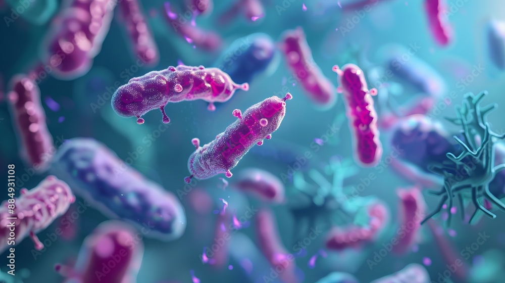 Illustration of probiotics concept showing beneficial bacteria thriving ...