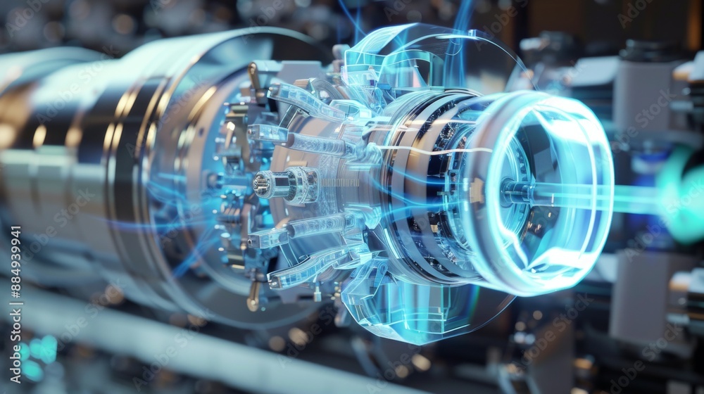 Hybrid transmission in section - futuristic vehicle propulsion system ...