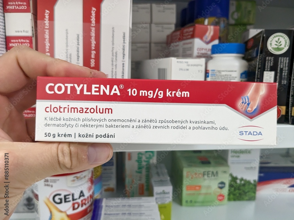 Prague, Czech Republic - July 10 2024: COTYLENA box of medication with ...