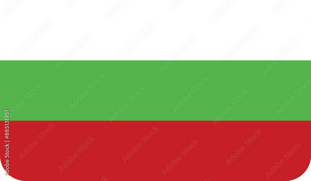 Flag of the Republic of Bulgaria with rounded edges. National symbol of ...