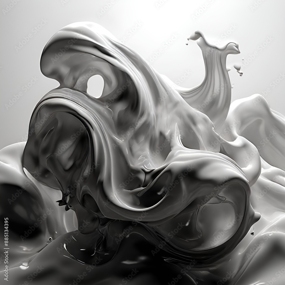 Fluid, amorphous shapes and lines in bold, contrasting colors for a ...