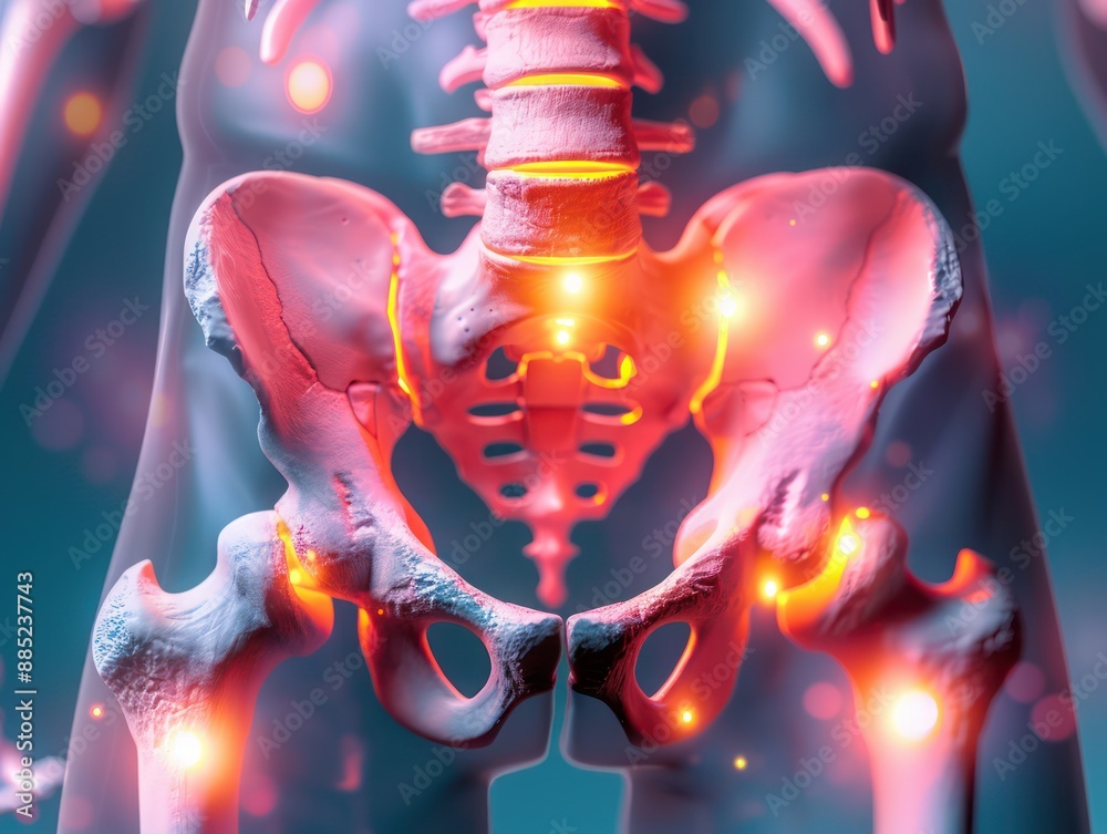 Hip Skeleton Radiography Detailed Bone Structure Analysis, A Visual ...
