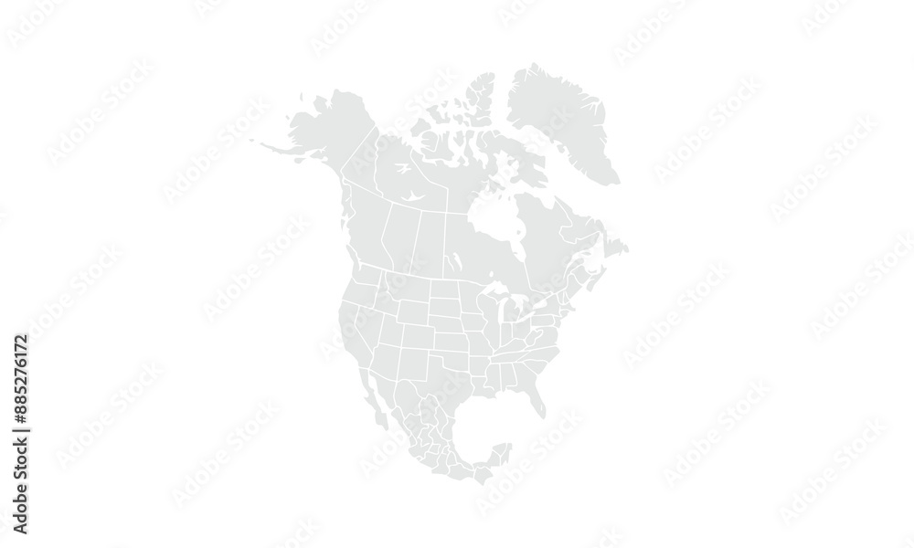 North America map illustration,isolated on white background for website ...