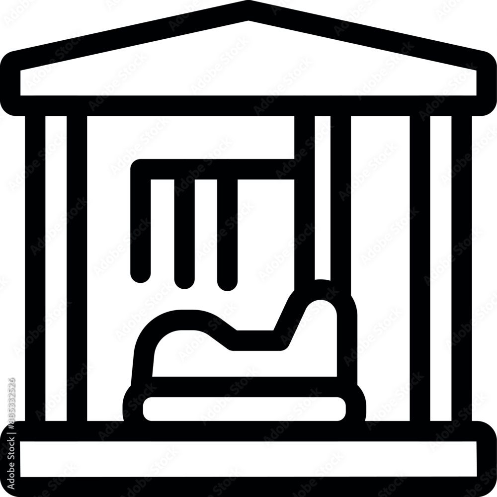Simple line drawing of an amusement park drop tower ride standing ...
