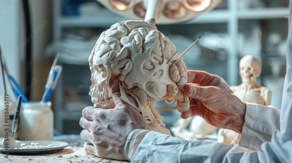 Surgical Artistry Skilled Hands Crafting Human Organ Model from Clay ...