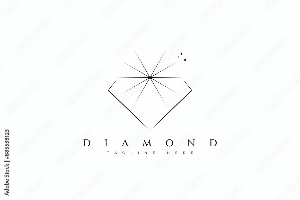 Diamond and Light Sun Logo Sacred Geometric Sign Symbol Jewelry Fashion ...