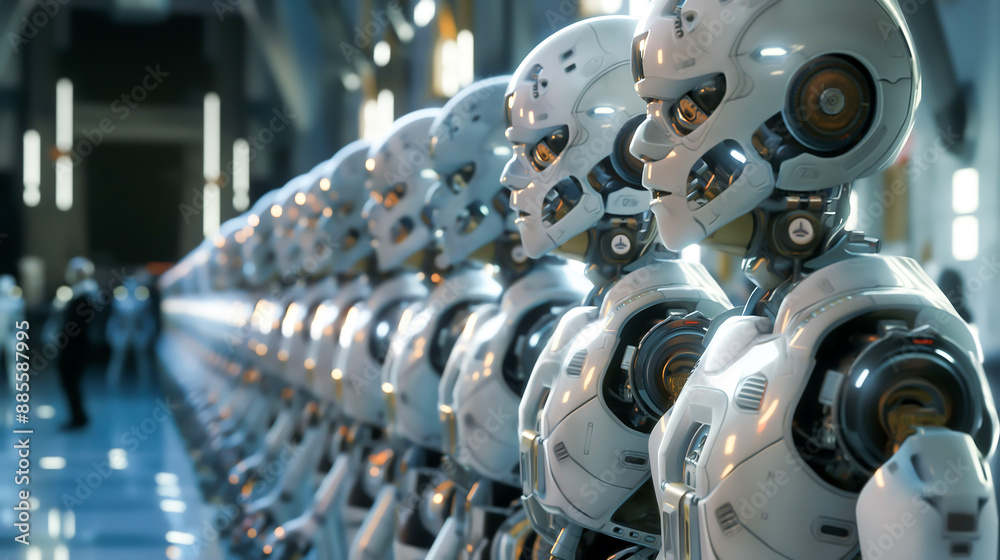 Smart handsome robot male with an open mechanical digestive system ...