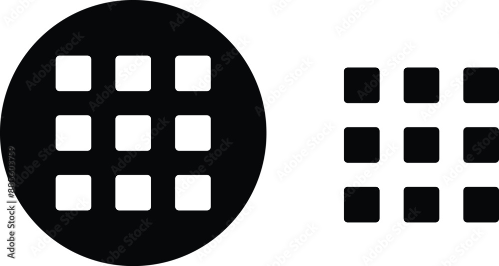 Menu icons set black flat and line vector collection UI Design Elements. Interface Design ...