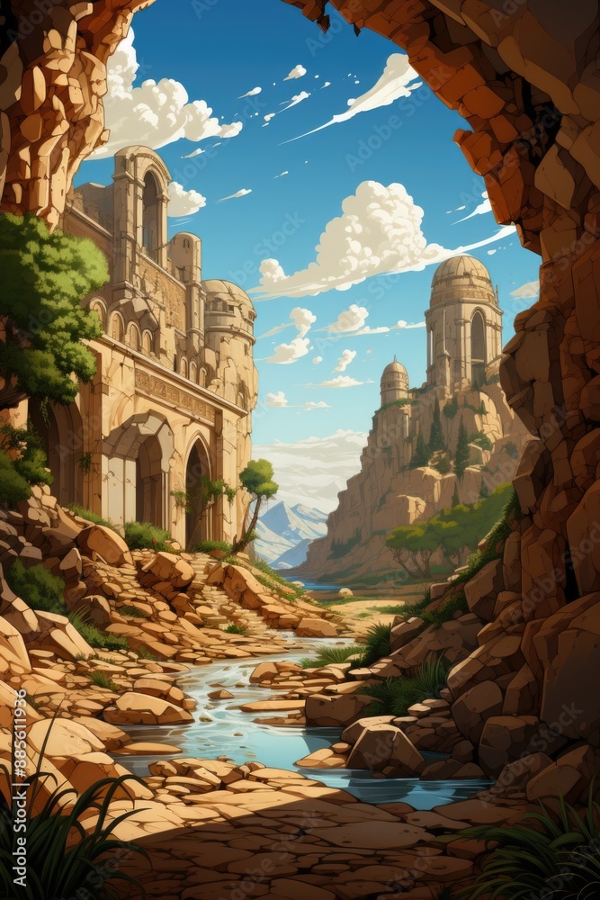 The empty tomb of Christ with crucifixes at the bottom Christian Creed ...