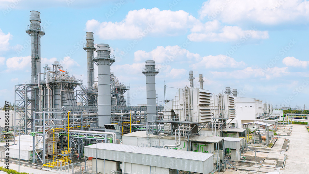Combined Cycle Power Plant. Steam Turbine Modern Clean Power generator ...
