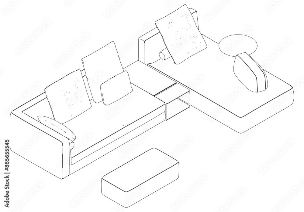 Set of Sofa, couch icons in line styles. Furniture symbols illustration ...