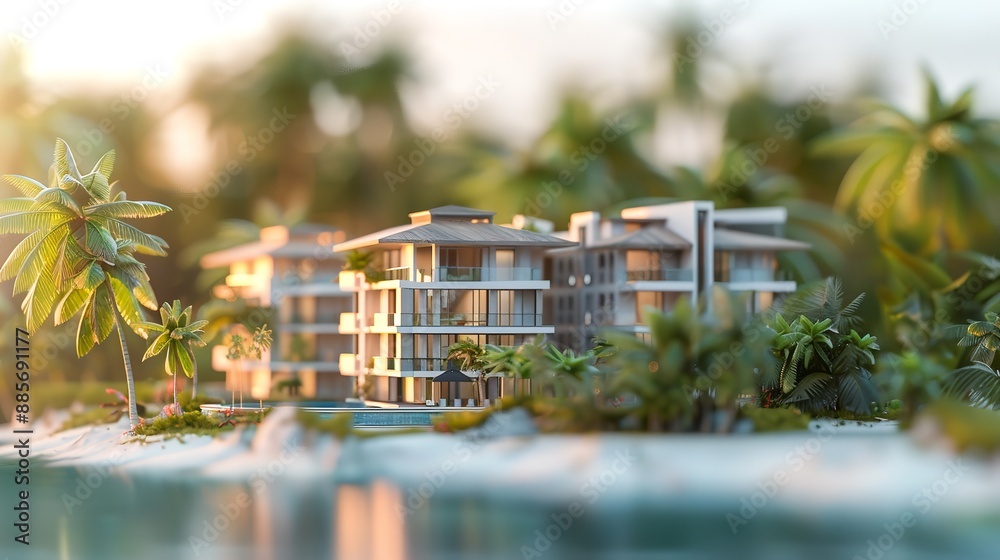 facade of new high-rise buildings located on the architectural plan. 3d ...