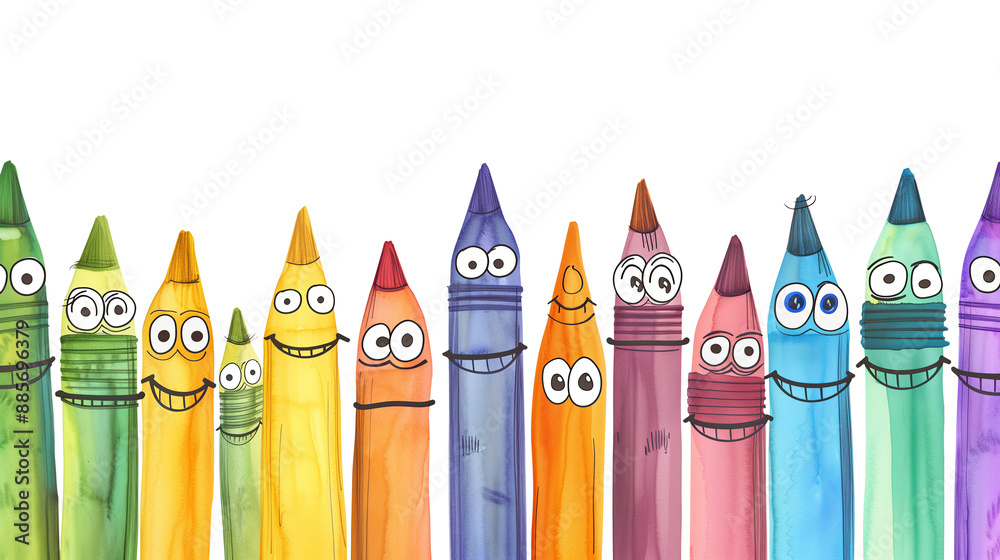 Crayons education pencil yellow red. Draw school blue art colorful ...