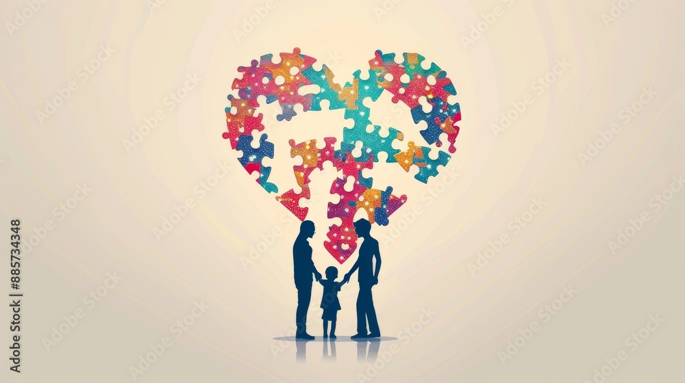 Image depicting a family engaged in supportive activities, holding ...