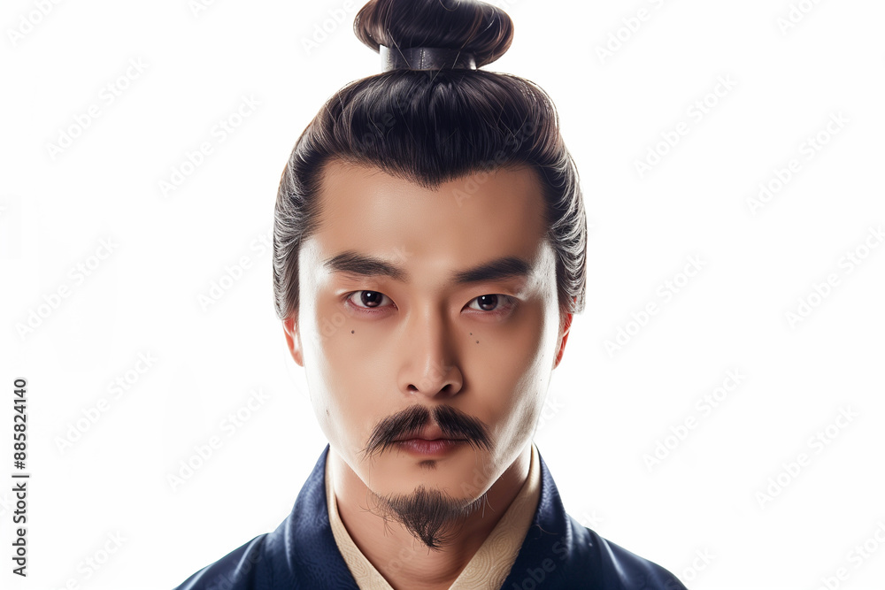 front face portrait, 24 year old man, mustache, kind, dignified ...