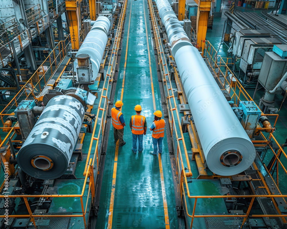 Industrial Paper Mill Factory - View from Above Showing Paper ...