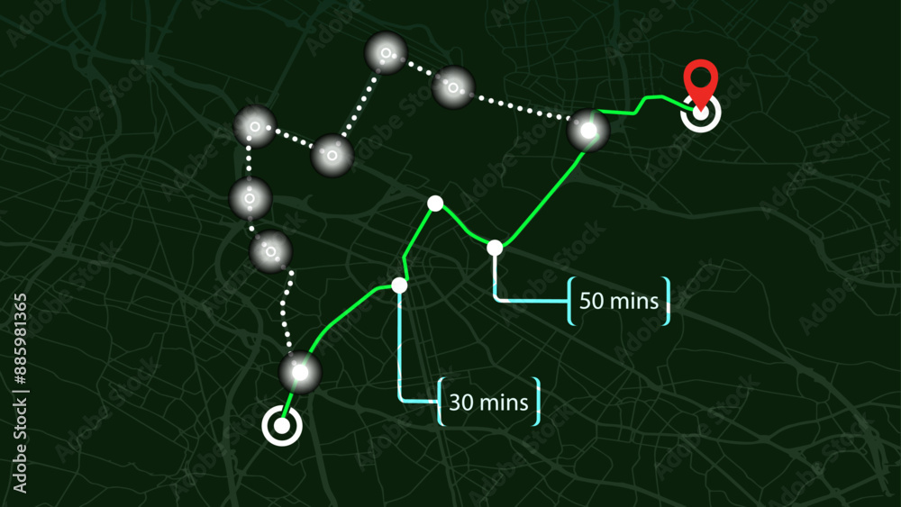 City Street Maps and Road GPS Navigation Map Vectors. City Top View ...