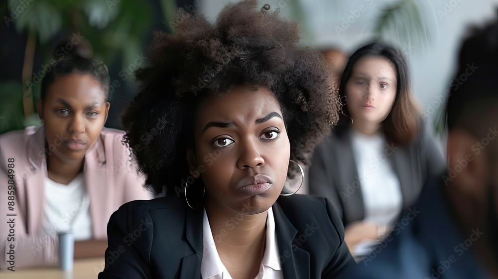 An employee rolling their eyes during a meeting, showing disrespect and ...