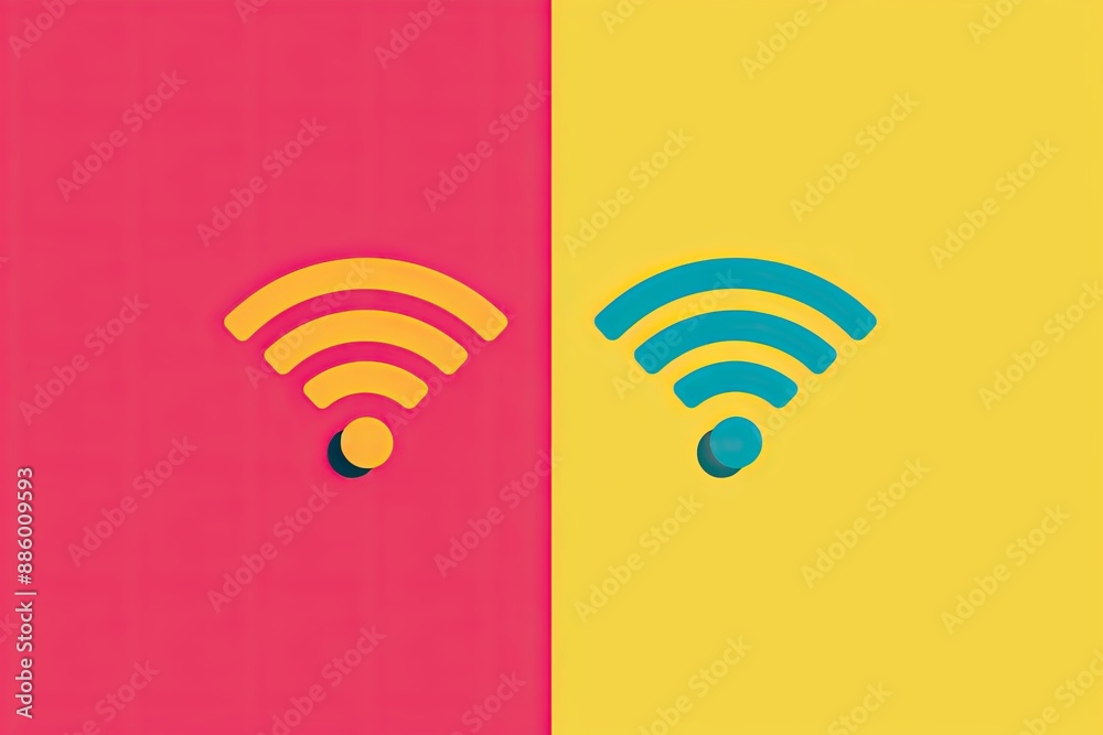 Wi-Fi connectivity flat design front view modern theme animation Split ...