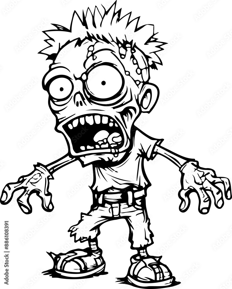 Zombie SVG vector transparent background PNG clipart Stock Vector ...
