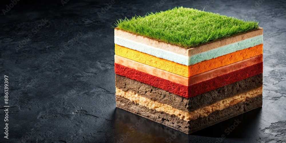 Isometric diagram showing layers of soil , soil, layers, underground ... Isometric diagram showing layers of soil , soil, layers, underground ...